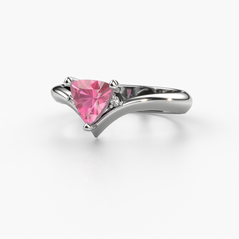 Design zelf jouw platina bijzondere Arlette ring met roze saffier ...
