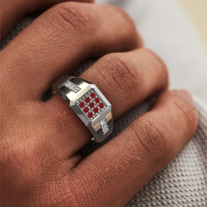 Flat platinum pinky ring Bas | Customize yourself!