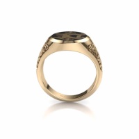 Emaille massieve gouden Brian Emaille monogram ring | Ontwerp het zelf!