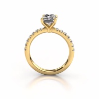 Gold pavé luxury pavé solitaire engagement ring Crystal RAD 2 1.75 crt ...