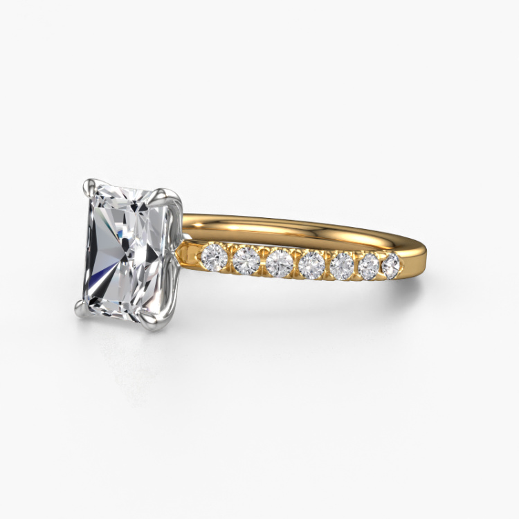 Gold pavé luxury pavé solitaire engagement ring Crystal RAD 2 1.75 crt ...
