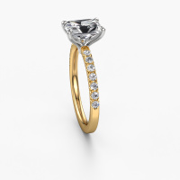 Gold pavé luxury pavé solitaire engagement ring Crystal RAD 2 1.75 crt ...