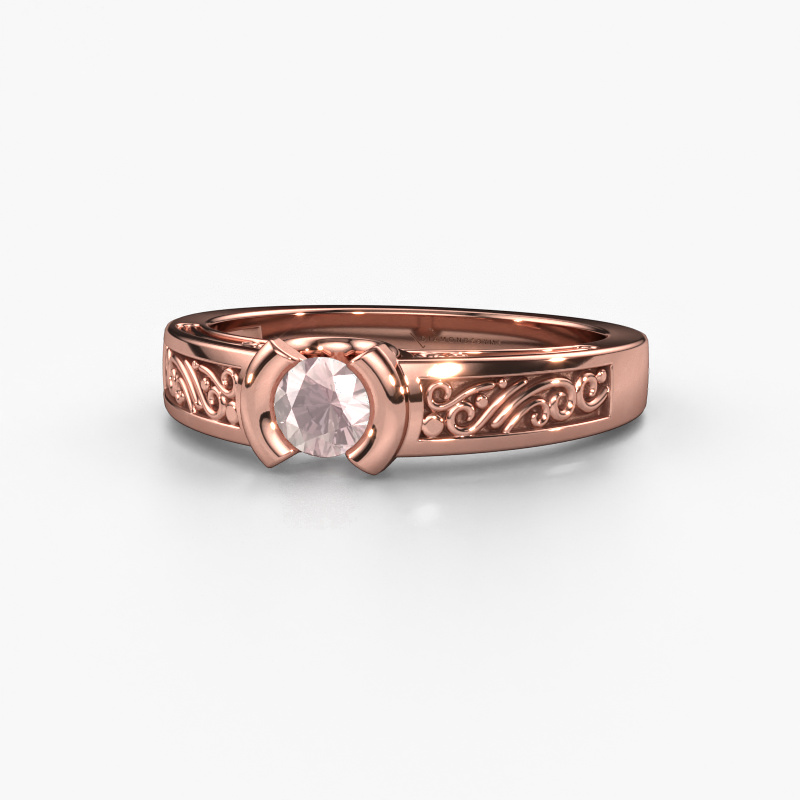 Buy your elegant rose gold vintage morganite champagne set Elena ring at DiamondsByMe
