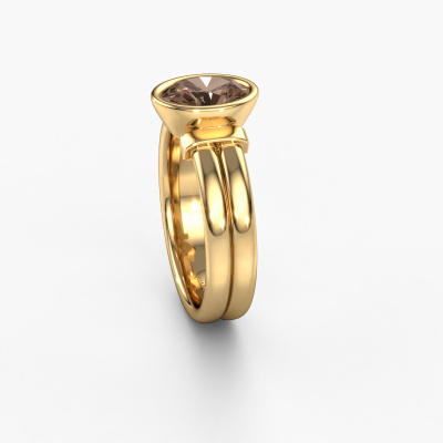 1 Stone Gold Ring Gerda gestalten mit Braun Diamant Edelsteinen 30