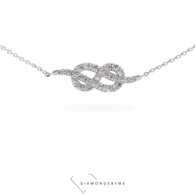 Necklace Infinity 1 585 rose gold Black diamond 0.393 crt