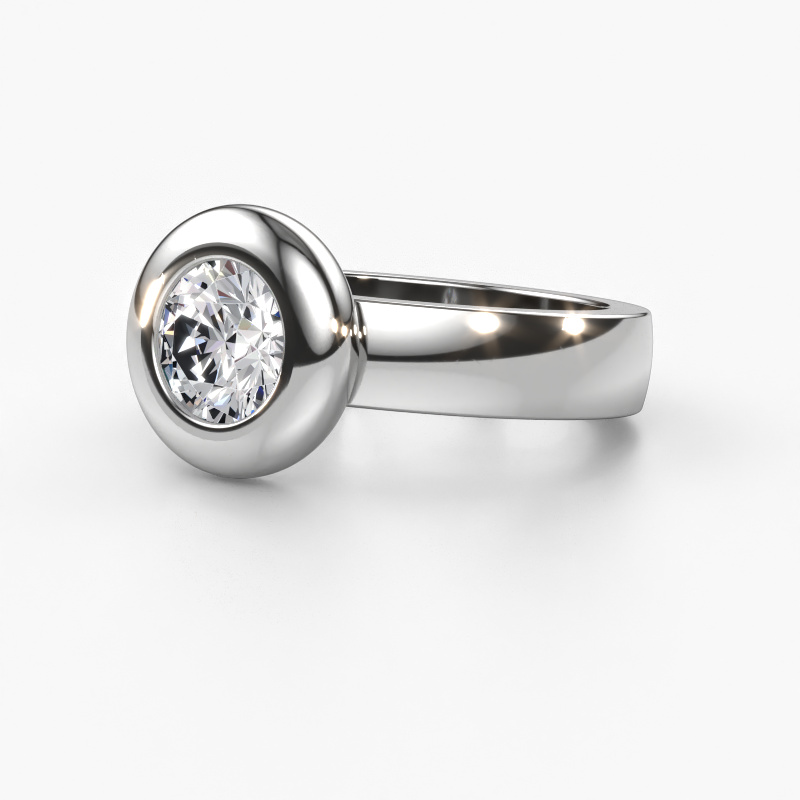 Design zelf jouw witgouden fashionable Iris ring met diamant |DiamondsByMe