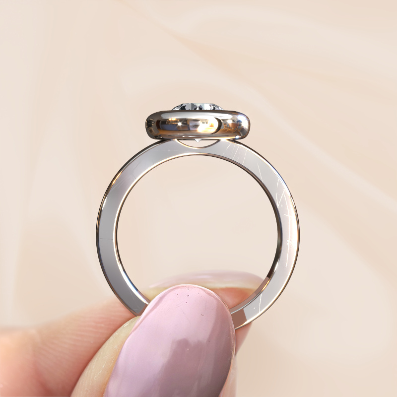 Design zelf jouw witgouden fashionable Iris ring met diamant |DiamondsByMe