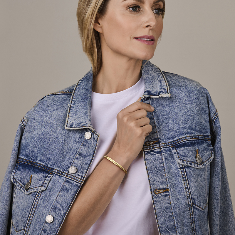 Gouden vlakke ±5 mm gourmet armband | DiamondsByMe