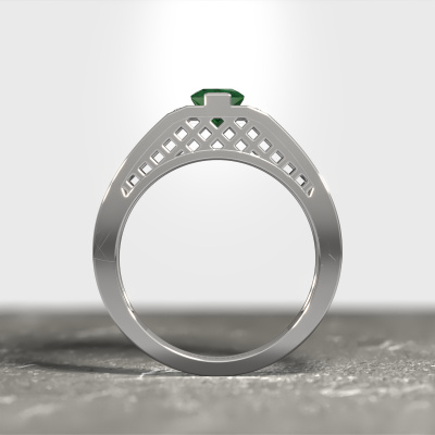 Men s ring Jonathan 585 white gold Emerald 5 mm