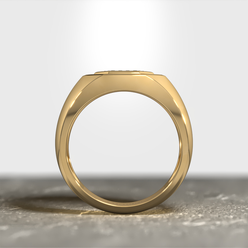 Rechthoekige stoer gouden Kris heren ring | Stel zelf samen