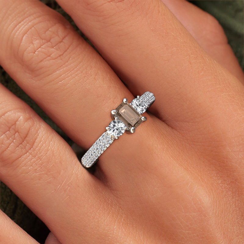 1.37 crt Brown diamonds platinum engagement ring Marielle EME|DiamondsByMe