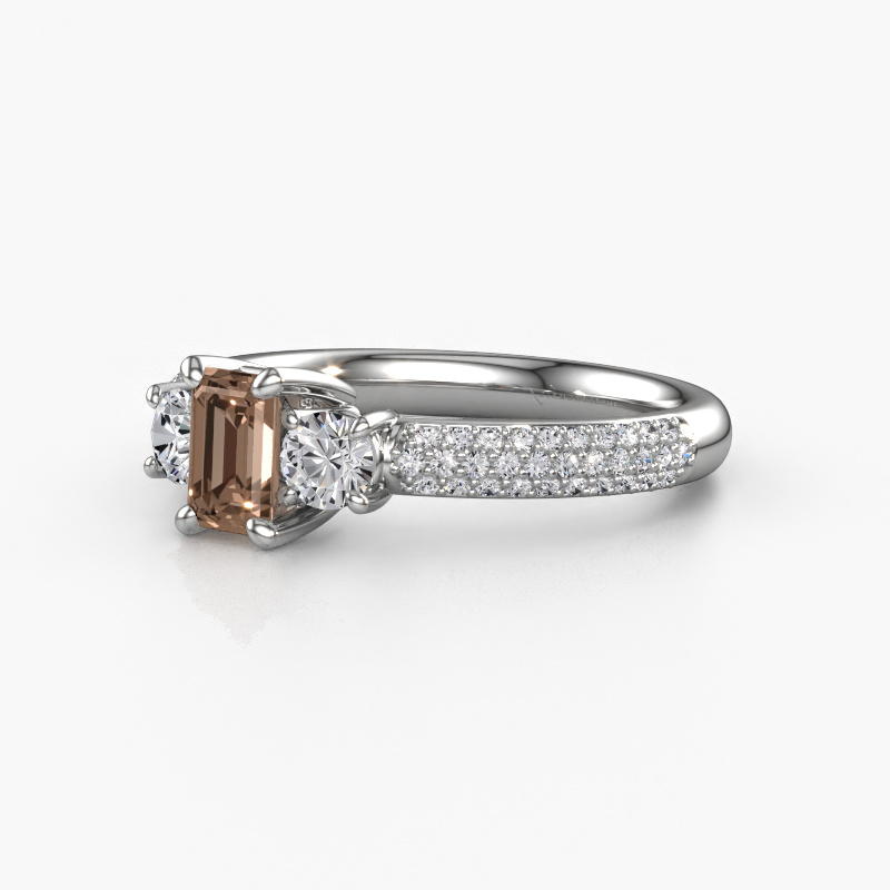 1.37 crt Brown diamonds platinum engagement ring Marielle EME|DiamondsByMe
