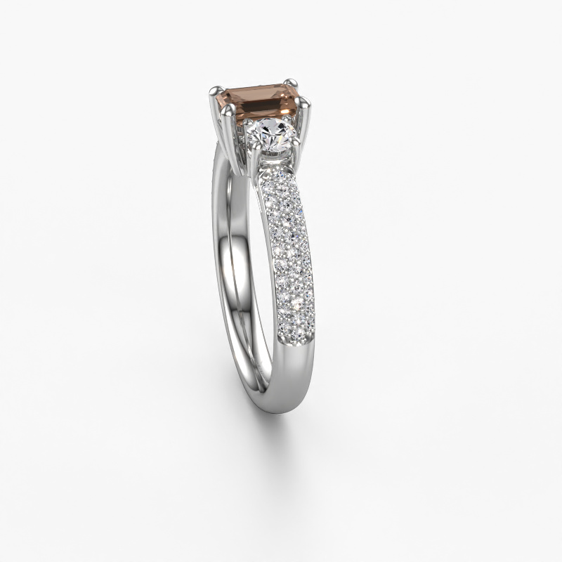 1.37 crt Brown diamonds platinum engagement ring Marielle EME|DiamondsByMe