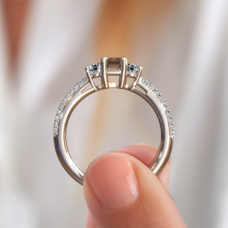 1.37 crt Brown diamonds platinum engagement ring Marielle EME|DiamondsByMe