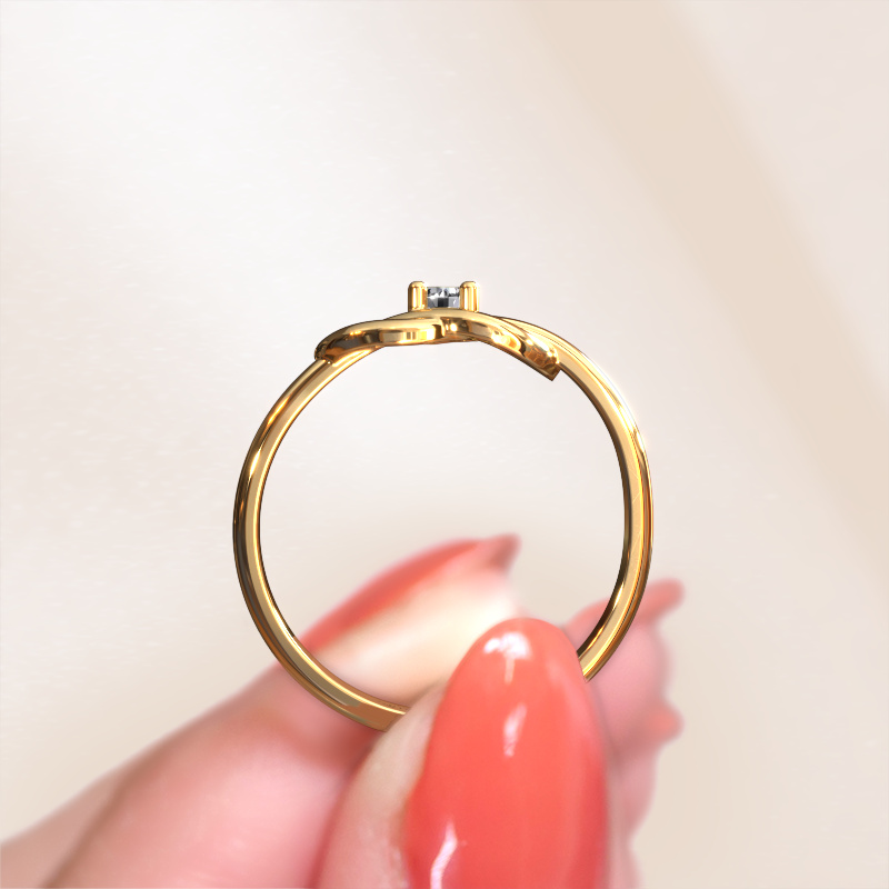 Knoop Keltisch ring goud met 0.10 crt diamant Marina| DiamondsByMe