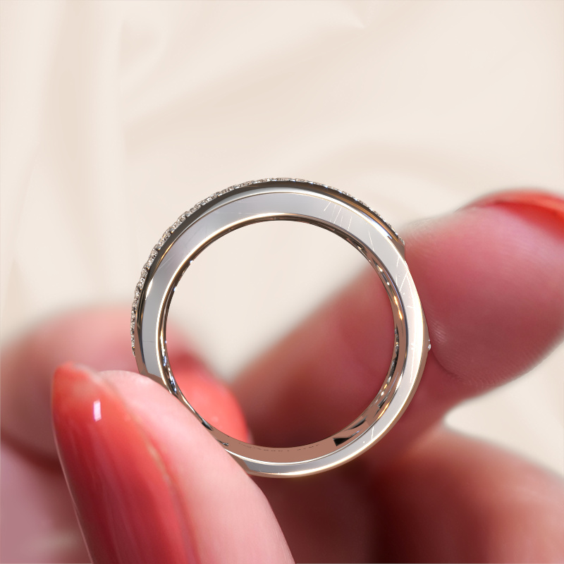 Luxe brede platina ring Ria | Gezet met bruine diamant edelstenen