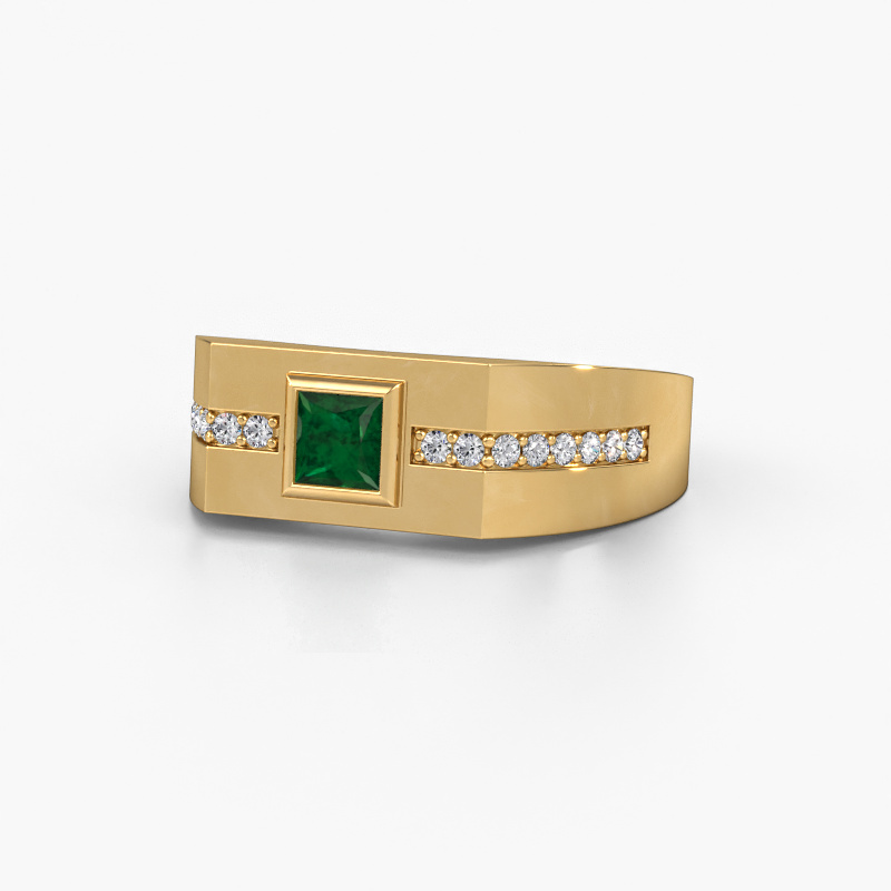 Rechthoekige gouden heren ring Robertus 2 | Design je unieke ring!