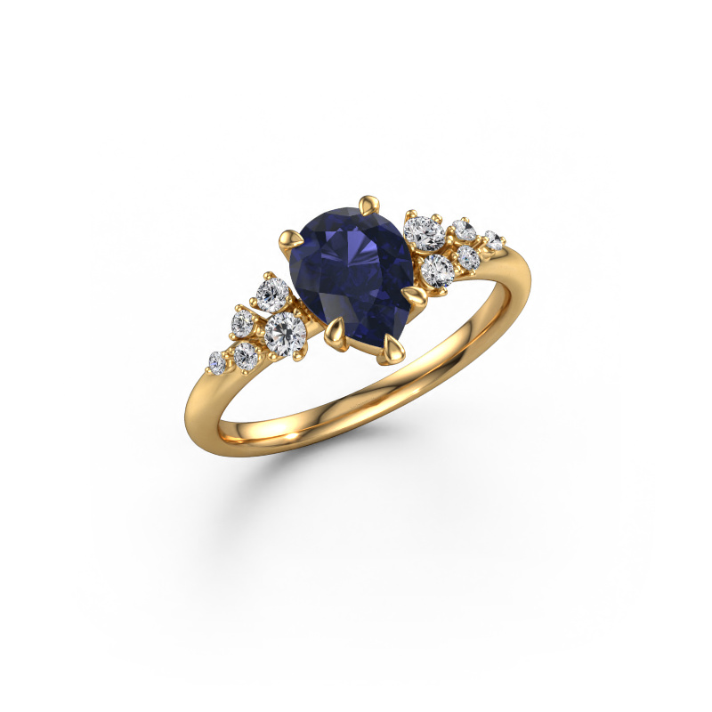 Exclusive gold special engagement ring with sapphire Royce PER| -30%