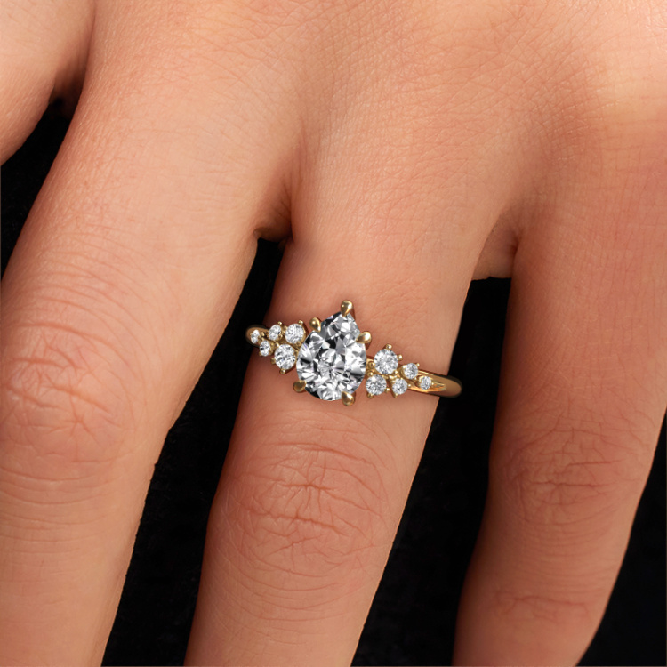 Exclusief gouden bijzondere verlovingsring met lab-grown diamant Royce ...