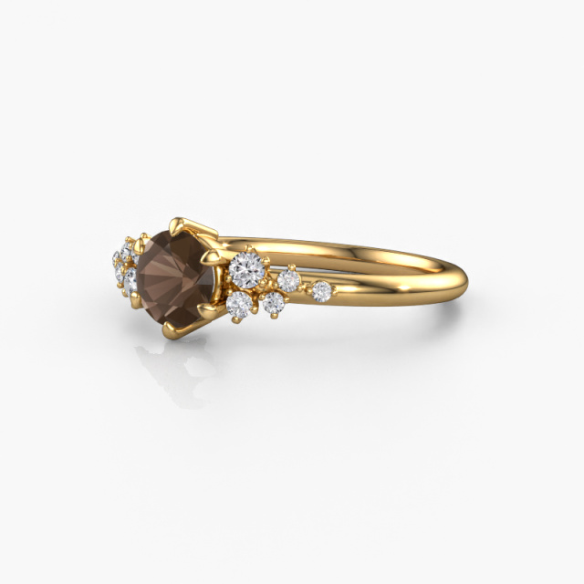 Design your own best price Royce RND ring set with 5.5 mm smokey quartz ...