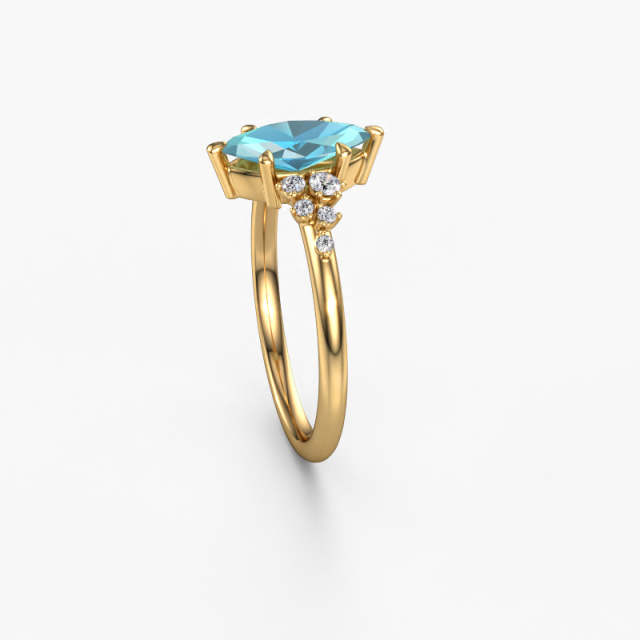 Daring Royce MRQ ring with 10x5 mm blue topaz | DiamondsByMe