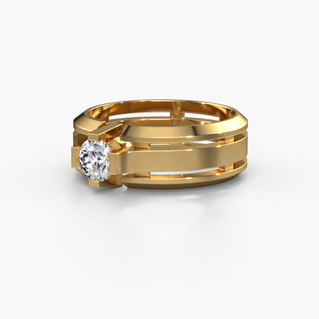 2 kleuren bijzonder gouden Sem heren ring | Stel zelf samen