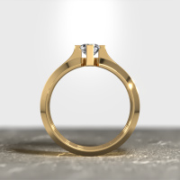2 kleuren bijzonder gouden Sem heren ring | Stel zelf samen