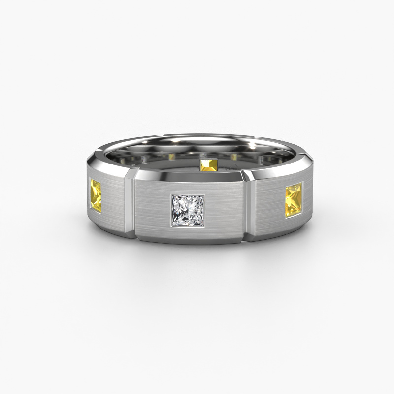 Rectangular royal white gold Steve men's ring | Guaranteed best price