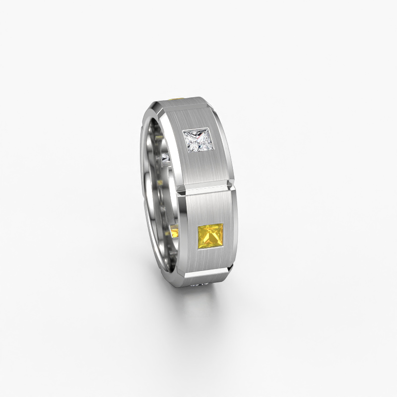 Rectangular royal white gold Steve men's ring | Guaranteed best price