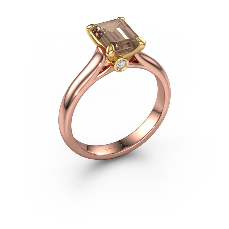 Bruine diamanten rosé gouden verlovingsring 2.54 crt Valorie eme 1 ...