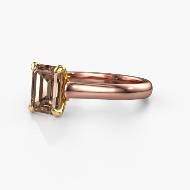 Bruine diamanten rosé gouden verlovingsring 2.54 crt Valorie eme 1 ...