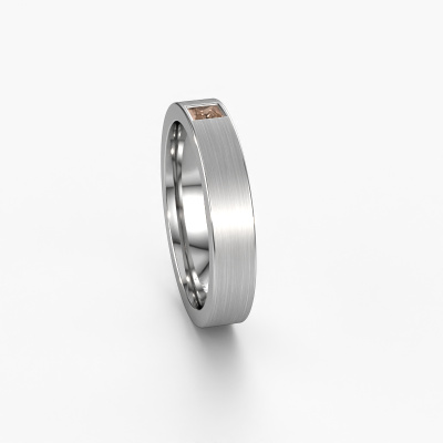 Design your own modern 4 mm ladies platinum brown diamond friendship ring WH0101L14BMSQ