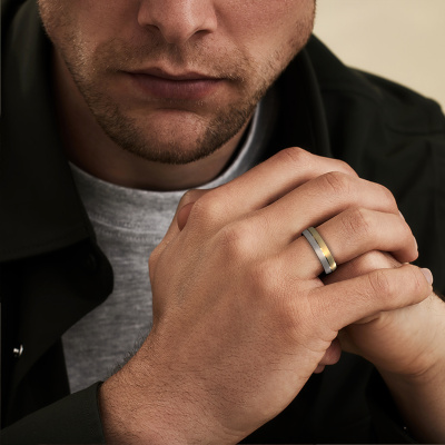 2-tone ±0.24 in (6 mm) white gold men's wedding ring 2-tone ±0.24 in (6 mm) white gold men's wedding ring
