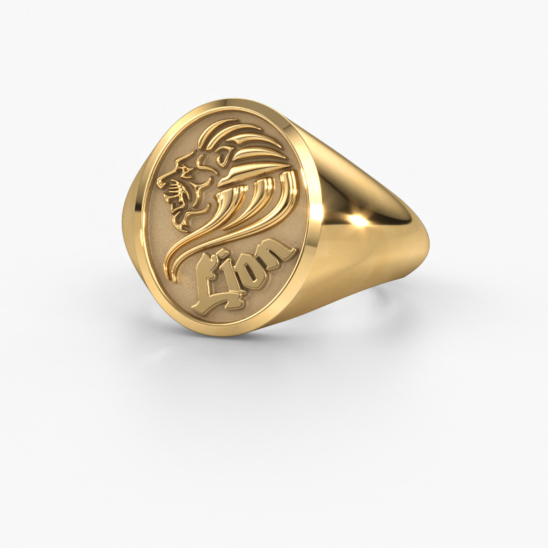 Modern oval gold Xander signet ring | Handmade