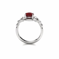 De witgouden Zoe ring is een knoop ring met diamant